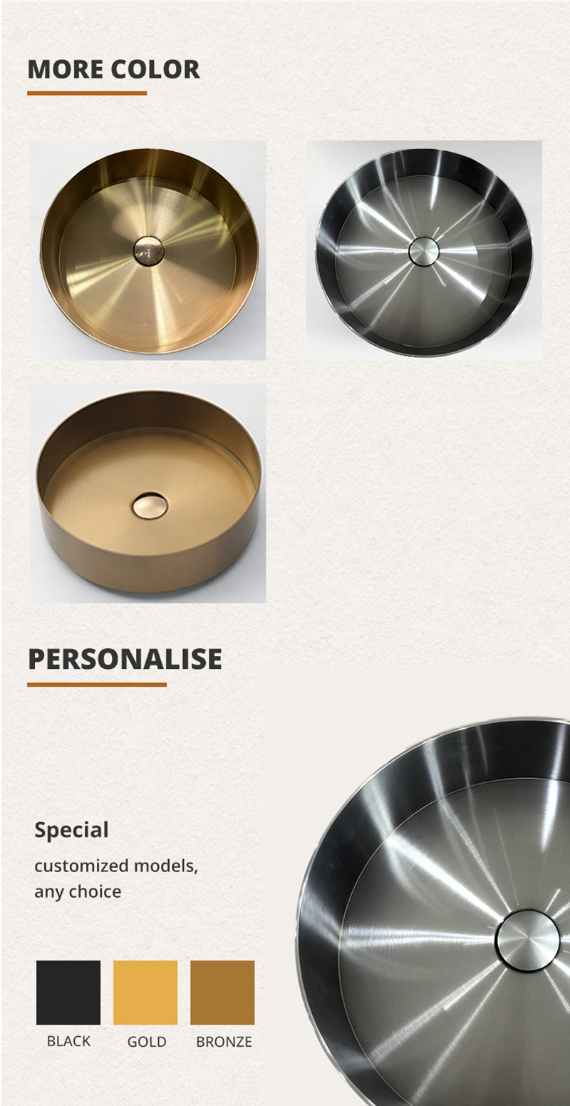 Stainless Steel Hand Wash Basin, Bronze Bathroom Sink Bowl