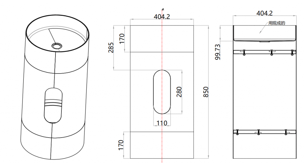 Modern Pedestal Sink, Free Standing Wash Basin, Stainless Steel