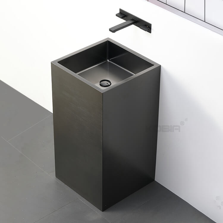Nano Column Sink, Freestanding Stainless Steel Sink
