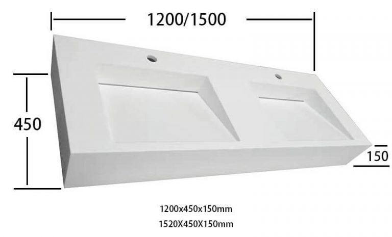 Trough Sinks, Solid Surface Bathroom Wash Basin, Bathroom Sink
