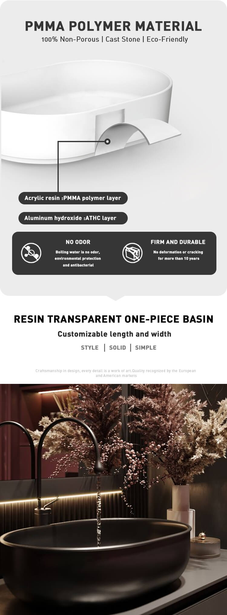 Stone Resin Countertop Basin Wholesale Bathroom Sink